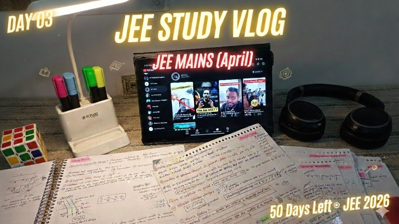 DAY 03 | Covering full JEE Syllabus in 50 days | JEE STUDY VLOG 📚 # ...