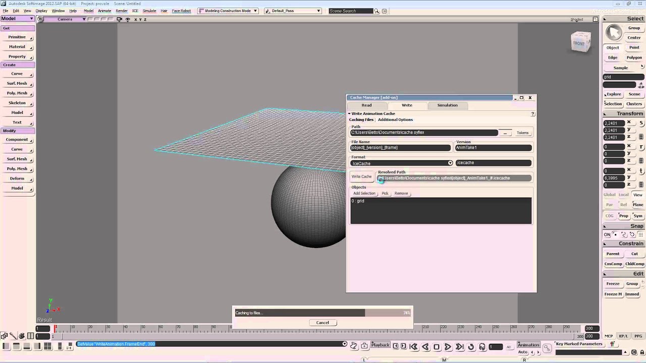 Tutorial_Softimage_Syflex_cache(ICE) 3 - YouTube
