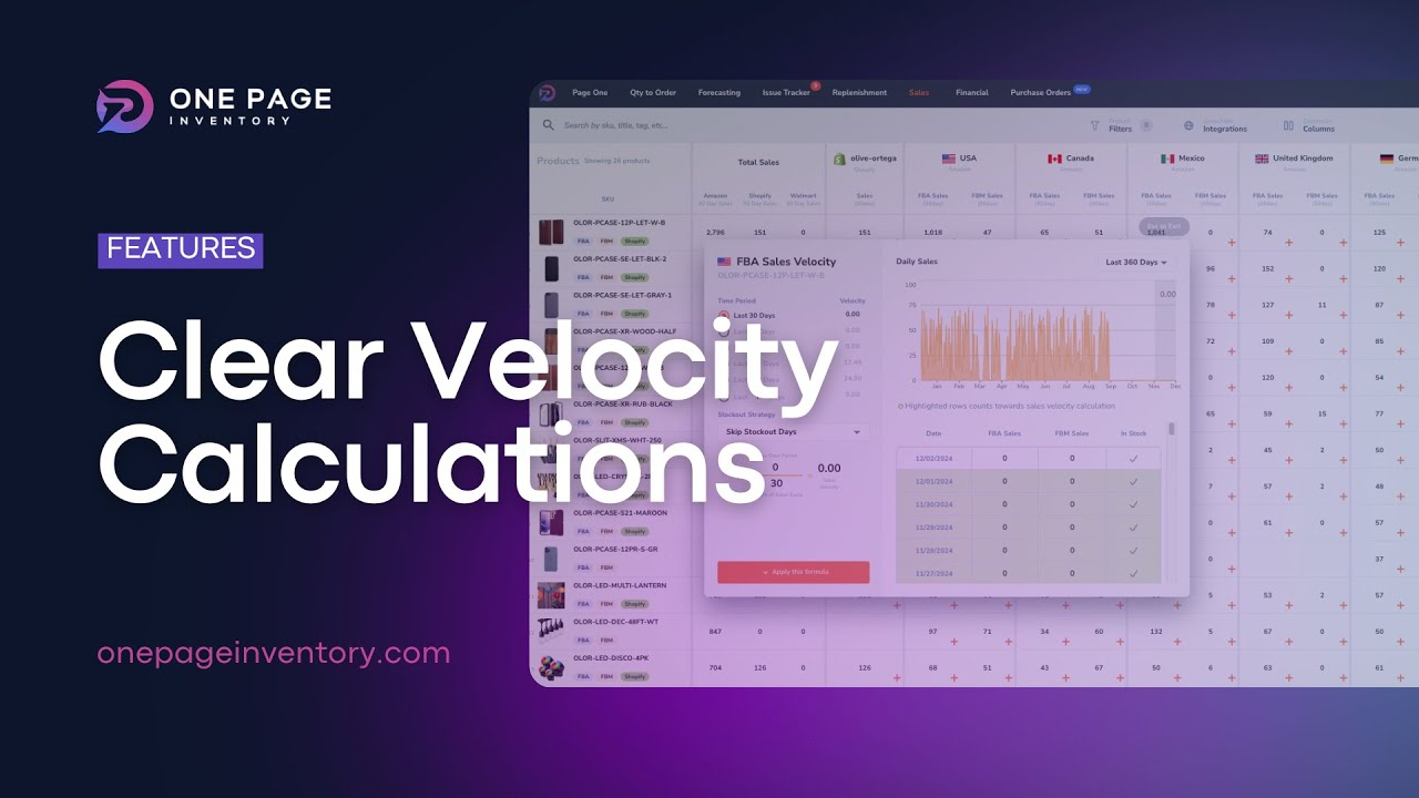 Accurate Sales by SKU: Clear Velocity Calculations with One Page ...
