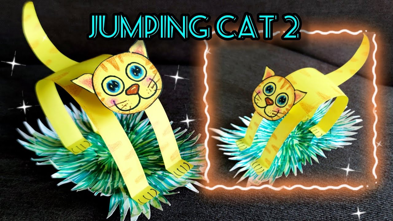 Jumping Cat Puppet Paper Craft（2）| 一年级美术单元十二动物乐园动物玩偶 | PSV Tahun 3 Unit ...