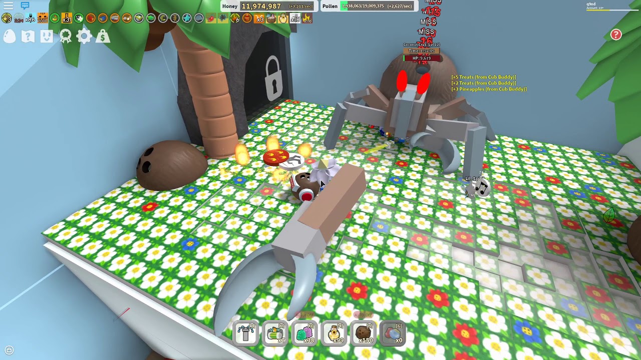 *MYTHIC* Vector Bee + Defeating Coconut Crab! In Roblox Bee Swarm ...