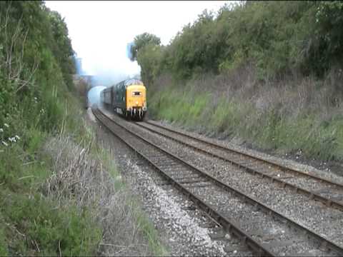 Deltic 55022 with mega clag - Devonian ecs Carnforth 8th July 2011 ...