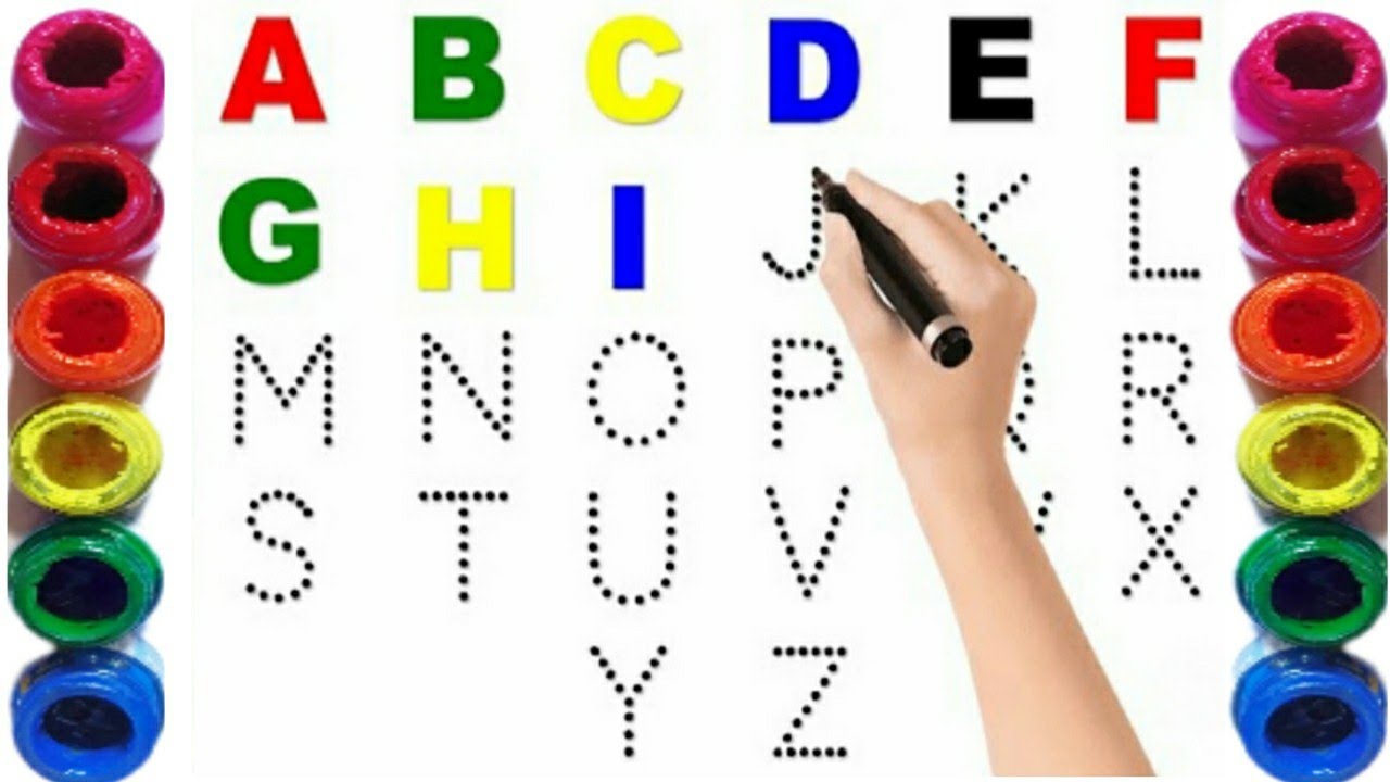 Abcd, Abcde, A for apple B for ball, Colors for kids, Abcd writing ...