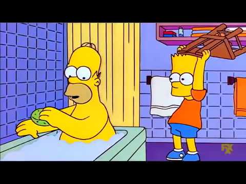 BART PEGANDO A HOMERO CON UNA SILLA - YouTube