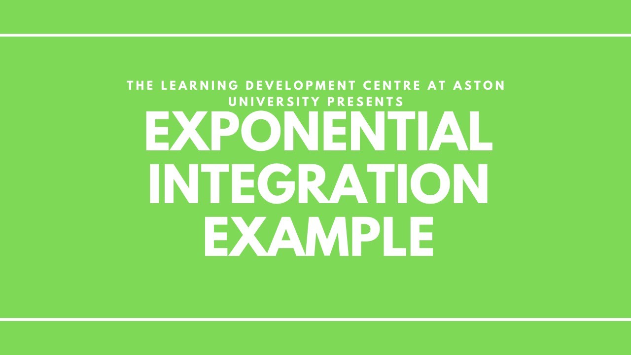 Integration of an Exponential Function - YouTube