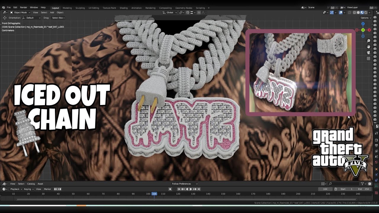 Making A Iced Plug Chain Set In GTA 5 RP (FiveM) | Blender 3D Modeling ...