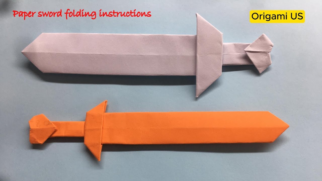 How To Fold a Cute Paper sword - Easy and Step by Step - Super slow ...