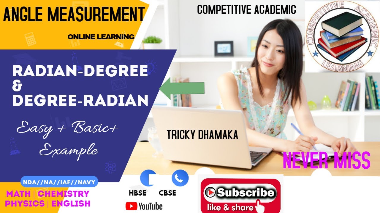 Angle Measurement//degree-to-radian //Short method with example//NDA NA ...