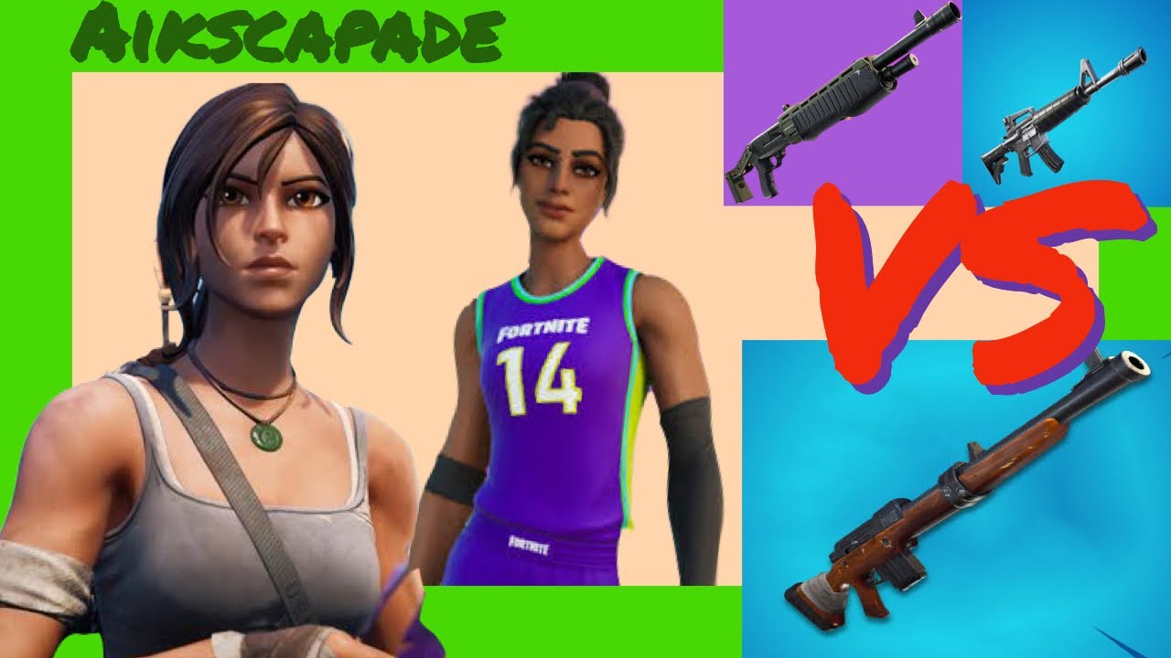 BLUE ASSAULT RIFLE & PURPLE PUMP VS HUNTING RIFLE FORTNITE CHALLENGE ...