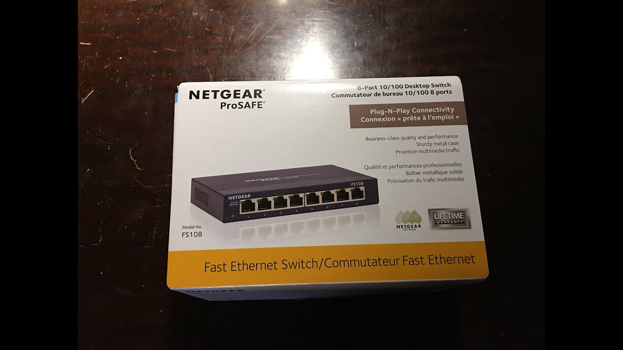 NETGEAR ProSAFE 8-Port FS108 Desktop Switch Unboxing - YouTube