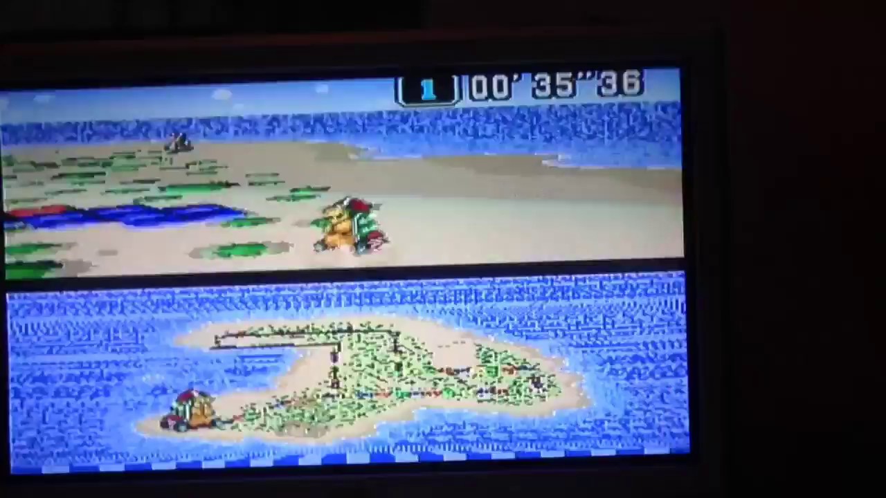 Super Mario Kart Koopa Beach 2 Time Trial 12"94 lap PAL Non NBT - YouTube