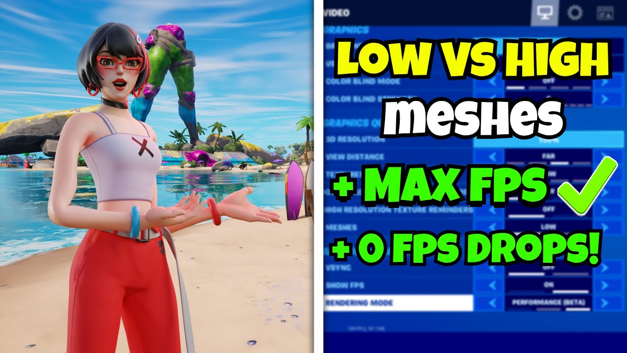 BEST PERFORMANCE MODE SETTINGS + HIGH VS LOW MESHES EXPLAINED! - YouTube