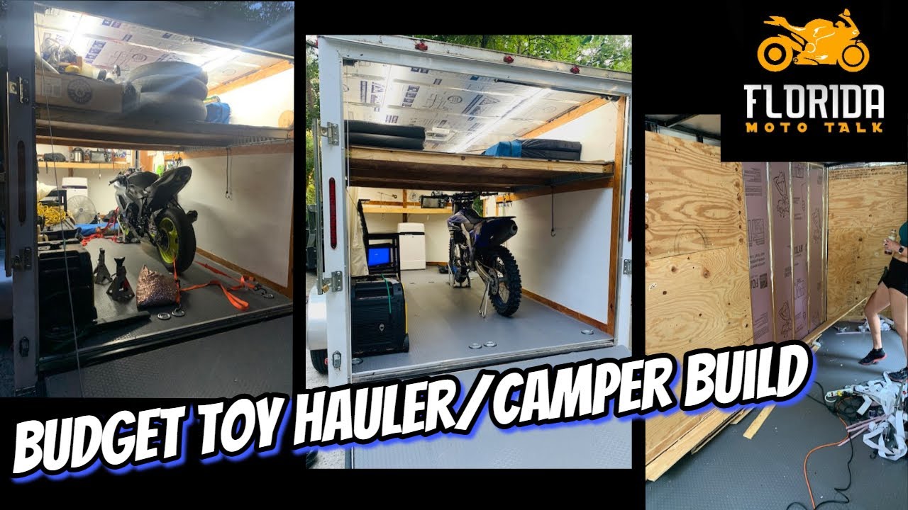 How I Setup My Cheap Toy Hauler / Camper Trailer Build - YouTube