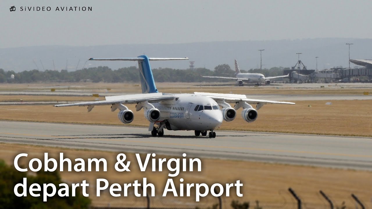 Cobham Aviation (VH-NJU) and Virgin Australia (VH-XFH) depart Perth ...