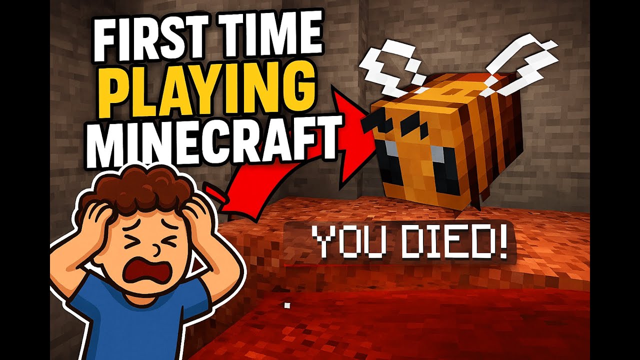 "My First Minecraft Death... BY A BEE!? 🐝😭"- "Noob vs Bee – Minecraft's ...