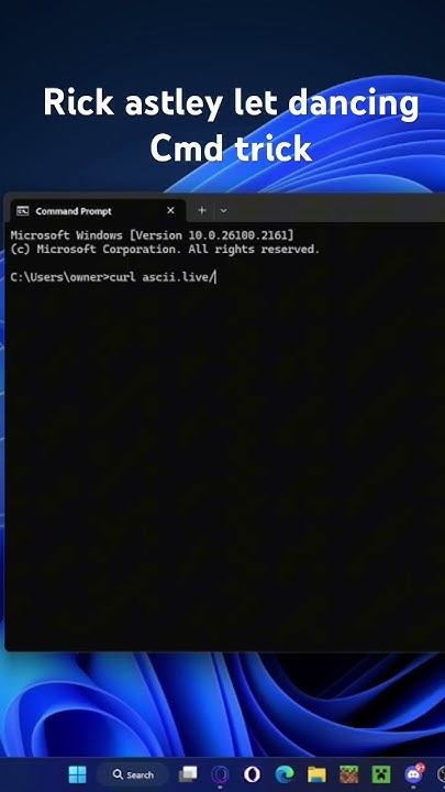 Rick astley dancing cmd trick - YouTube