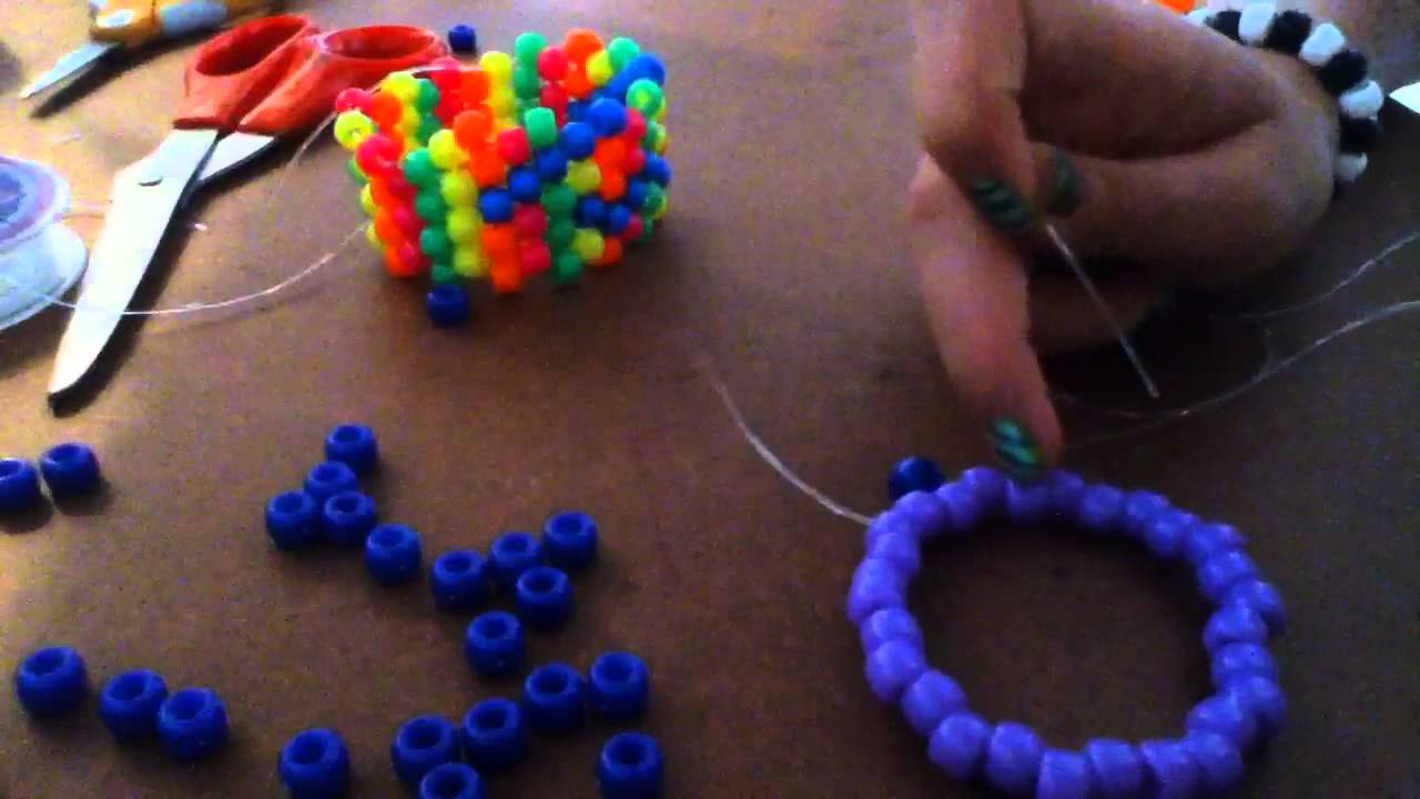 How to make a kandi RAINBOW CUFF pt. 1 - YouTube