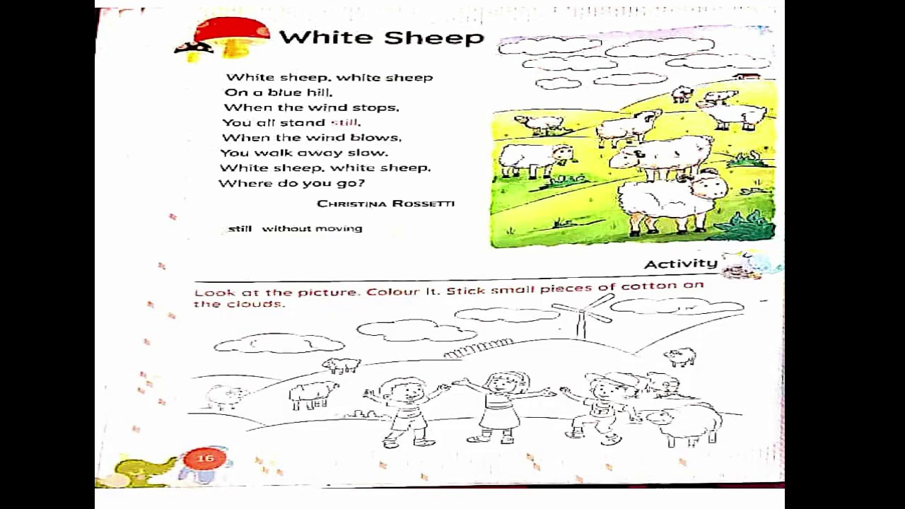Class-1 II English II Poem II White Sheep II July Course - YouTube