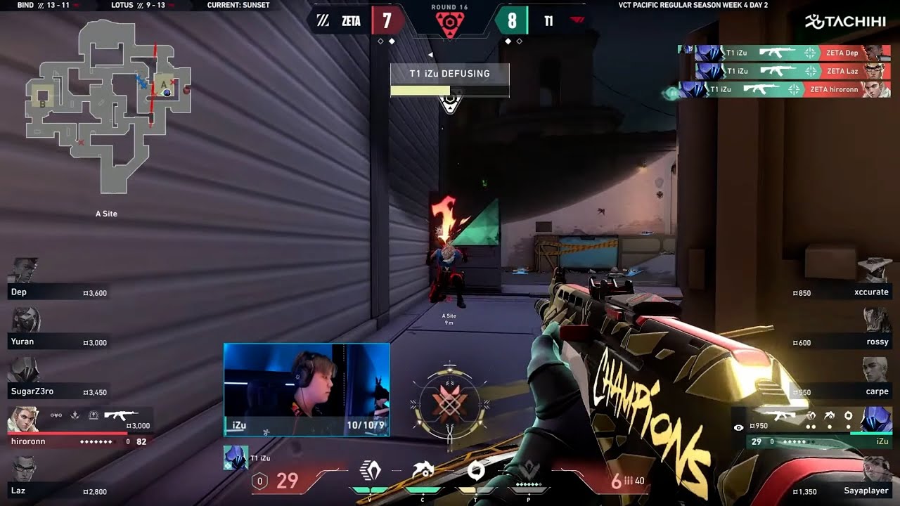 T1 iZu Insane 1v3 Clutch Against ZETA | VCT Pacific 2024 - YouTube
