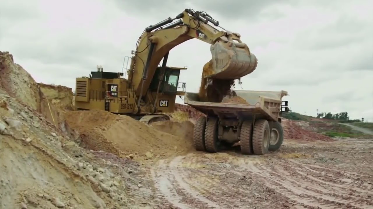 Екскаватор Cat 6020 B - YouTube