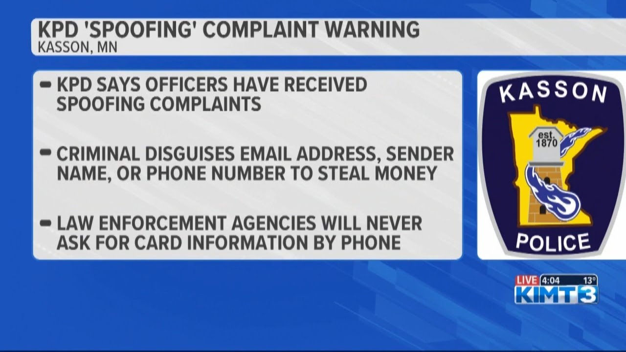 Kasson police share warning about reported 'spoofing' activity - YouTube
