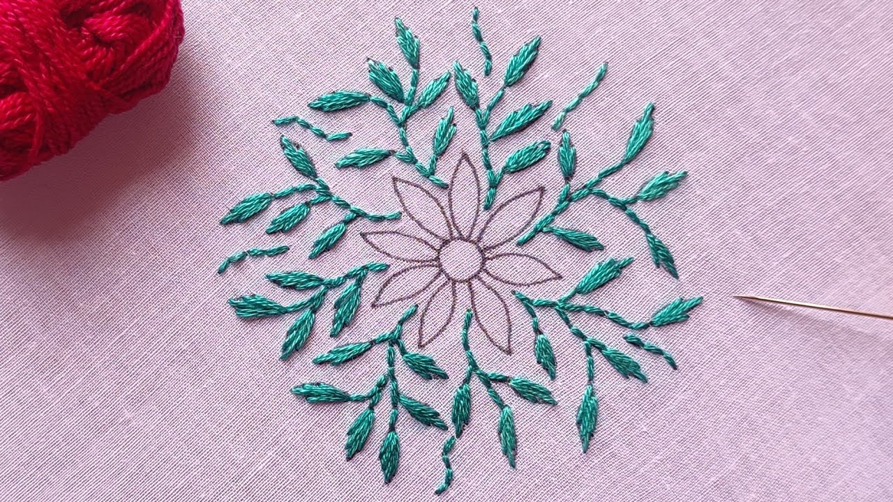 hand embroidery flower design,single flower embroidery design stitched ...