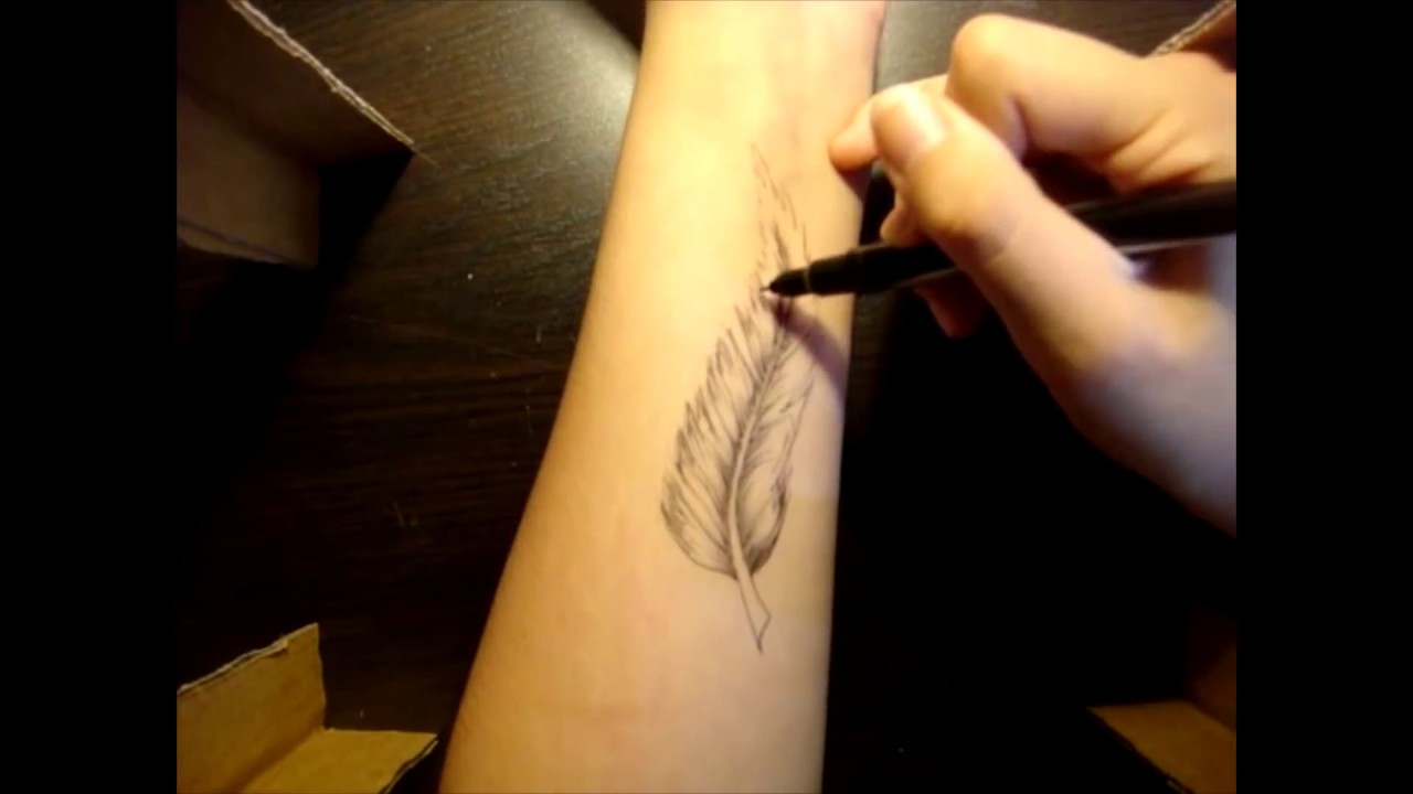 FEATHER TATTOO TUTORIAL - YouTube