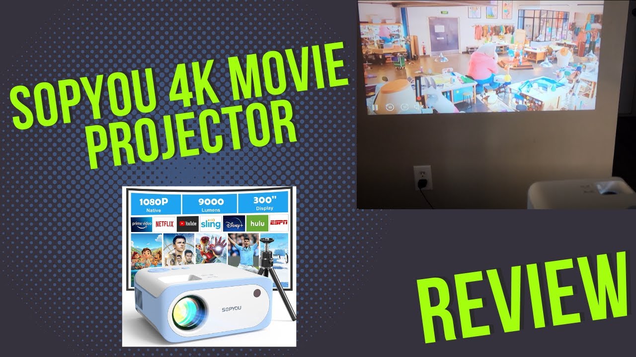 SOPYOU 4k Mini Movie Projector Review & Demo - YouTube