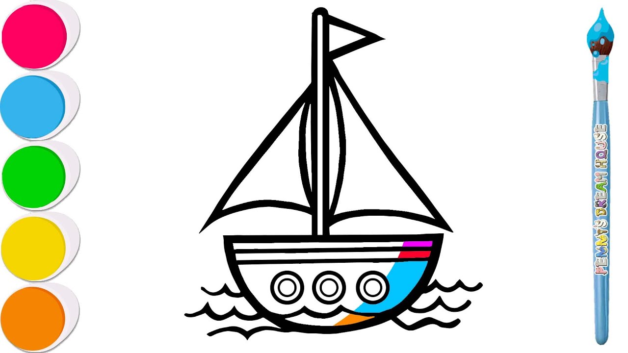 How To Draw A Sailboat | Step By Step - YouTube