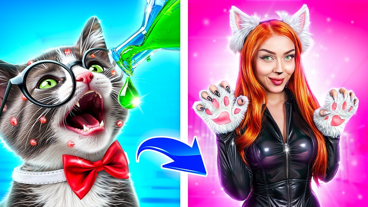 How to Become a Cat! Makeover from Nerd to Popular - YouTube