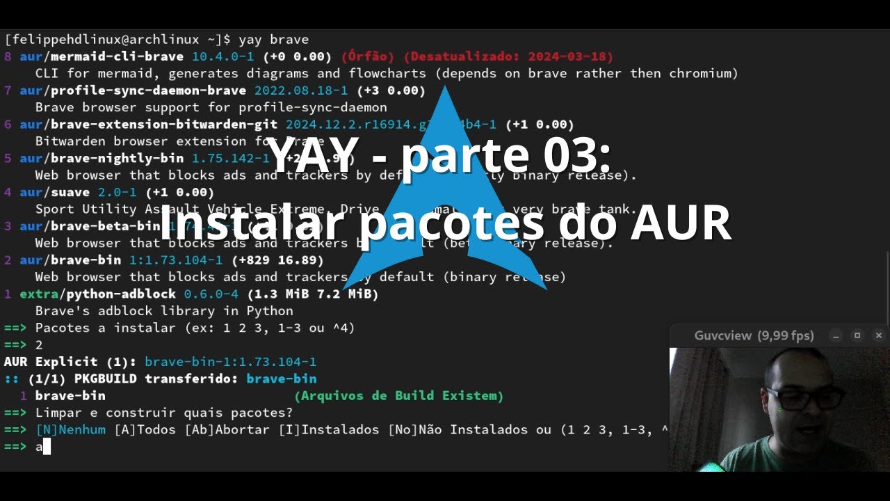 YAY - parte 03: Instalar pacotes do AUR - YouTube