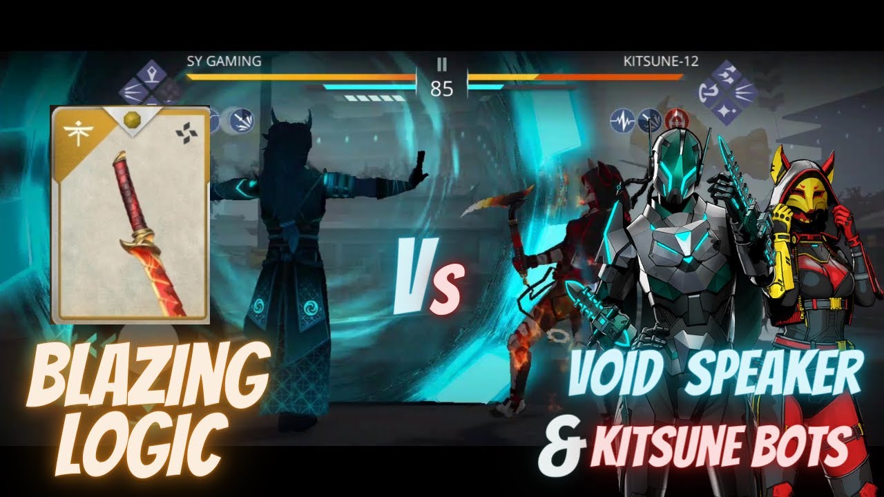 Shadow fight 3 || Blazing logic Vs void speaker and kitsune bots || spinning lucky board - YouTube