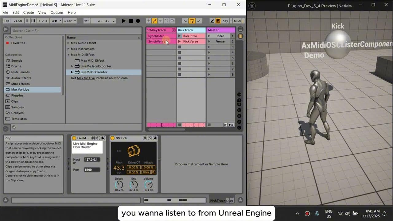 Tutorial: Unreal Engine And Ableton Live : LiveMeOSCRouter Device - YouTube