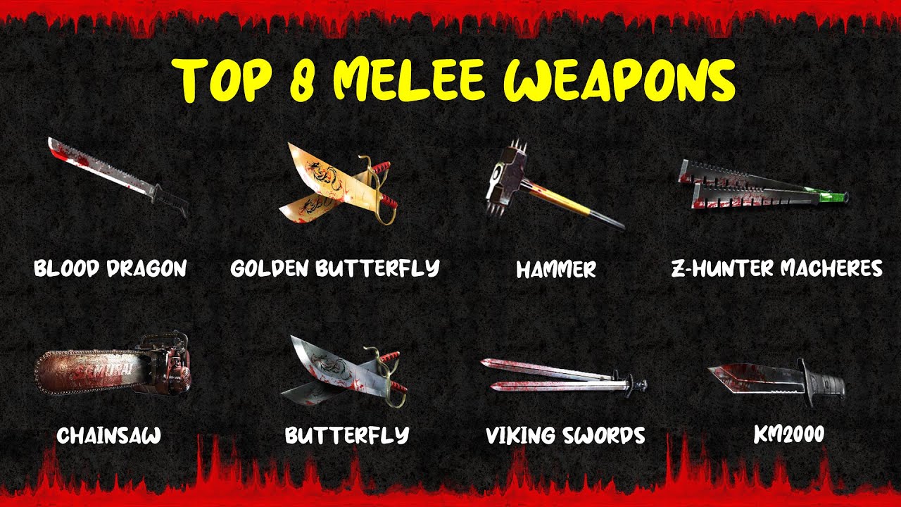 DEAD TRIGGER 2 : TOP 8 MELEE WEAPONS - YouTube