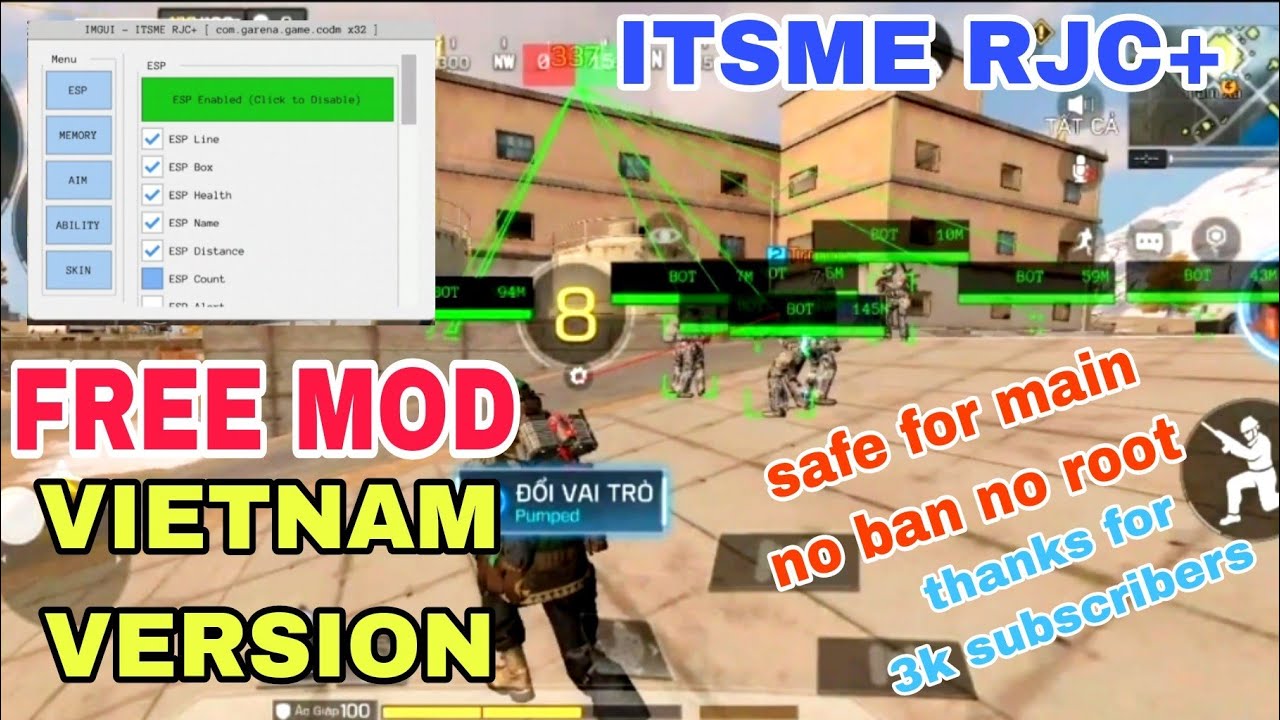 CODM MOD MENU FREE CHEAT ITSME RJC+ VIETNAM MOD SAFE NO BAN🤗 - YouTube