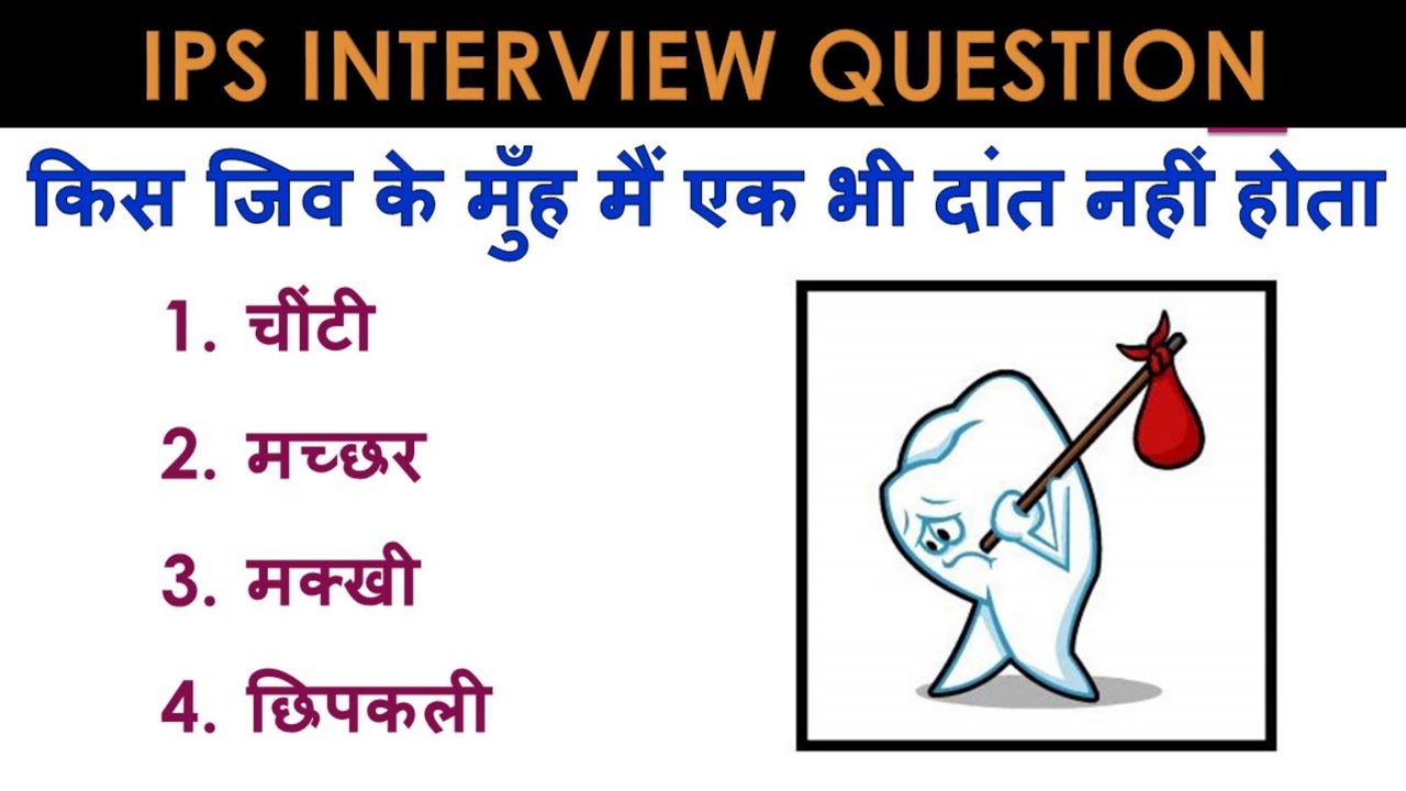 किस जिव के मुँह मैं एक भी दांत नहीं होता || IPS questions and answers # ...
