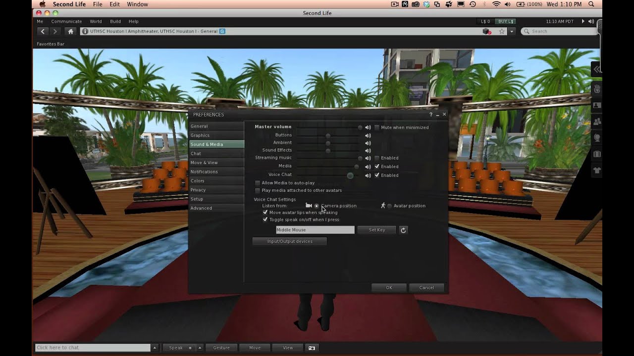 Setting Up Audio/Mic in Second Life - YouTube