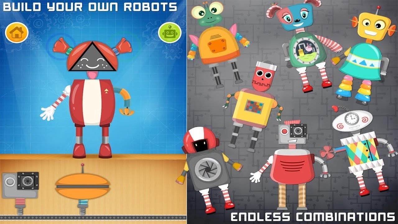 Robot game for preschool kids || build your own bots and test fly in ...