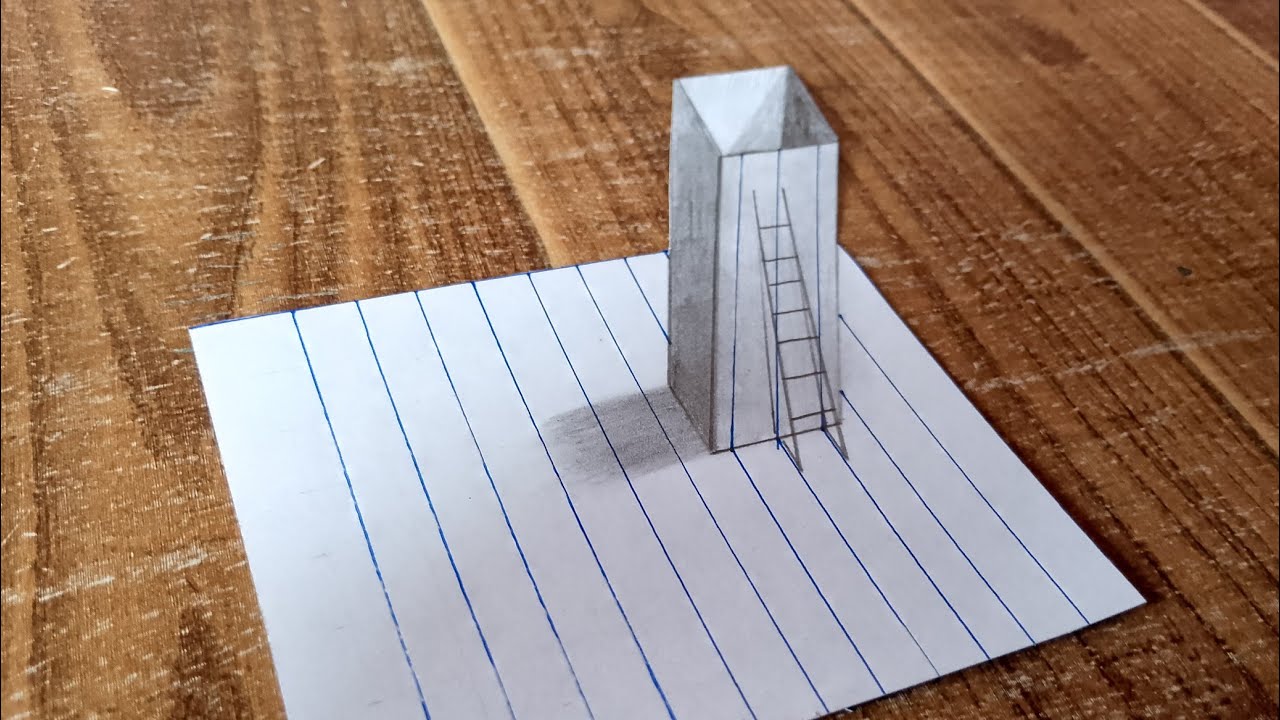 How to draw easy 3d art illusion on paper step by step - YouTube