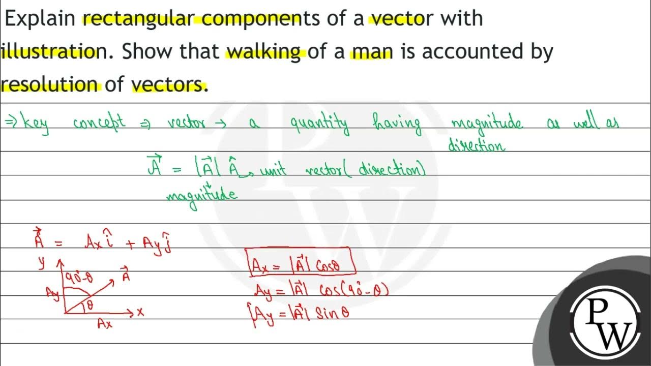 Explain rectangular components of a vector with illustration. Show that ...