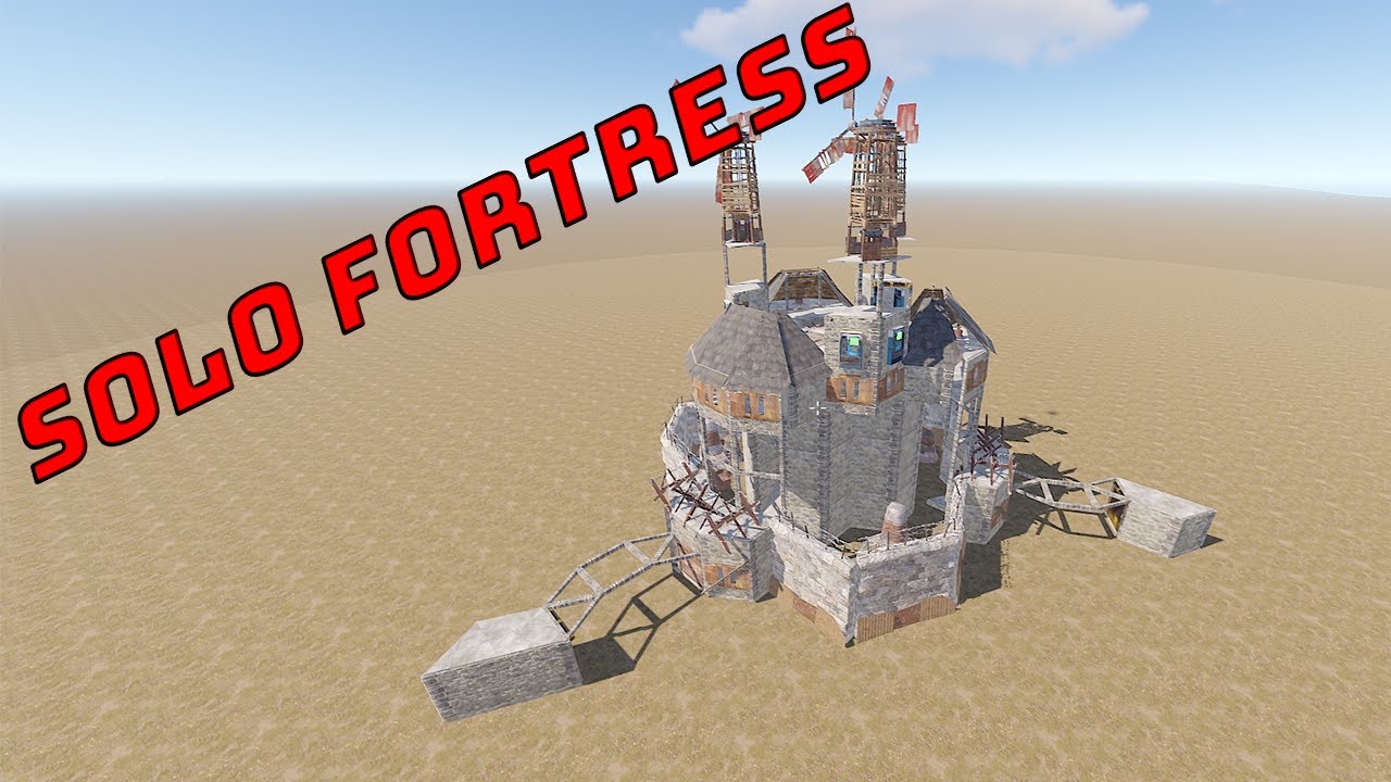 Building My Favorite SOLO FORTRESS (double bunker) // RUST build guide ...