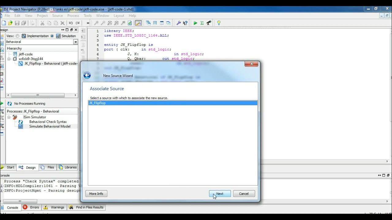 JK Flip Flop Simulation in Xilinx using VHDL Code - YouTube