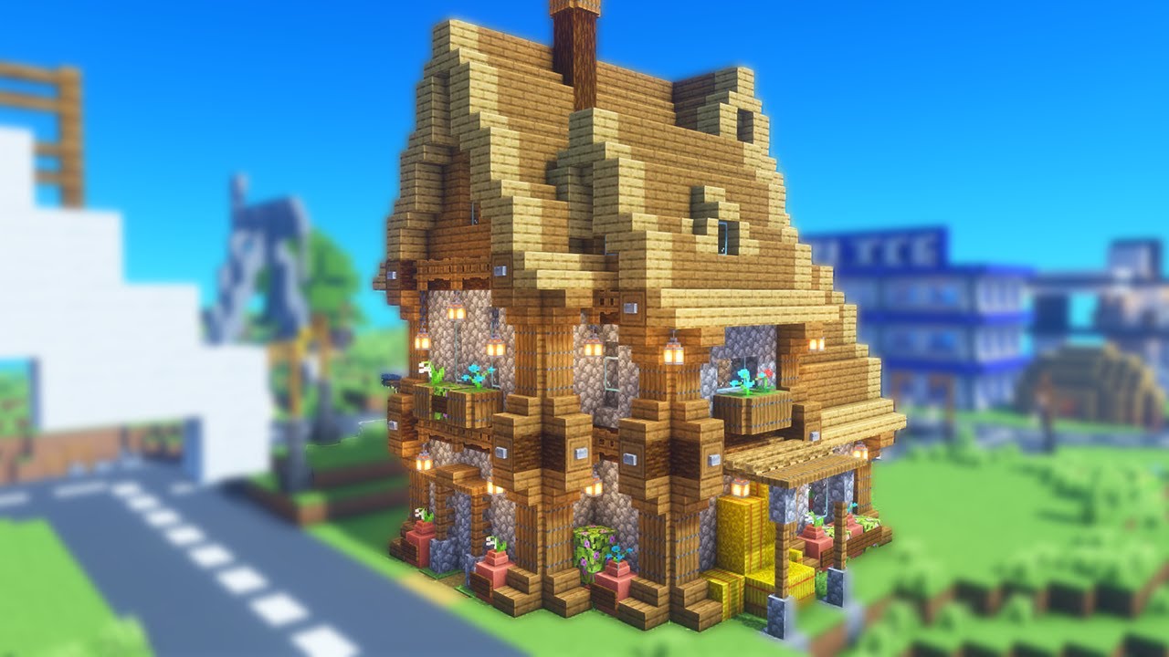 Building a MASSIVE Wooden House in Minecraft! 🏡 (2-Story + Full ...