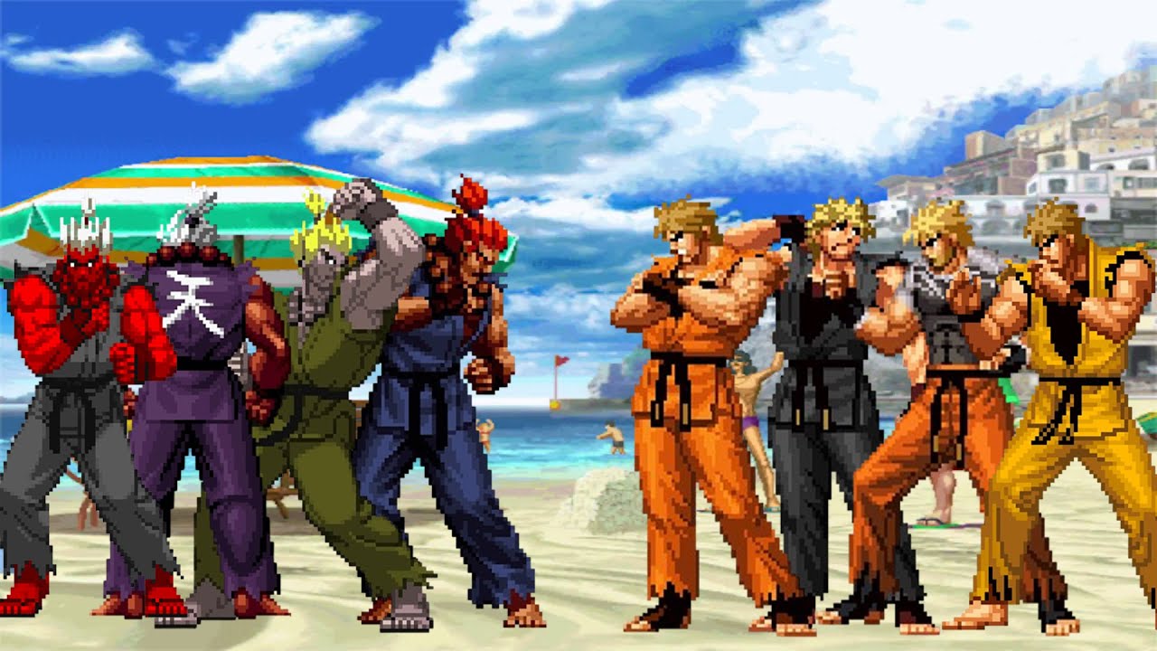 [KOF Mugen] Akuma Team vs Ryo sakazaki Team - YouTube