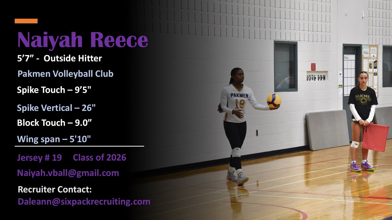 Naiyah Reece Outside Hitter 17U Pre - Season Highlight Video - YouTube