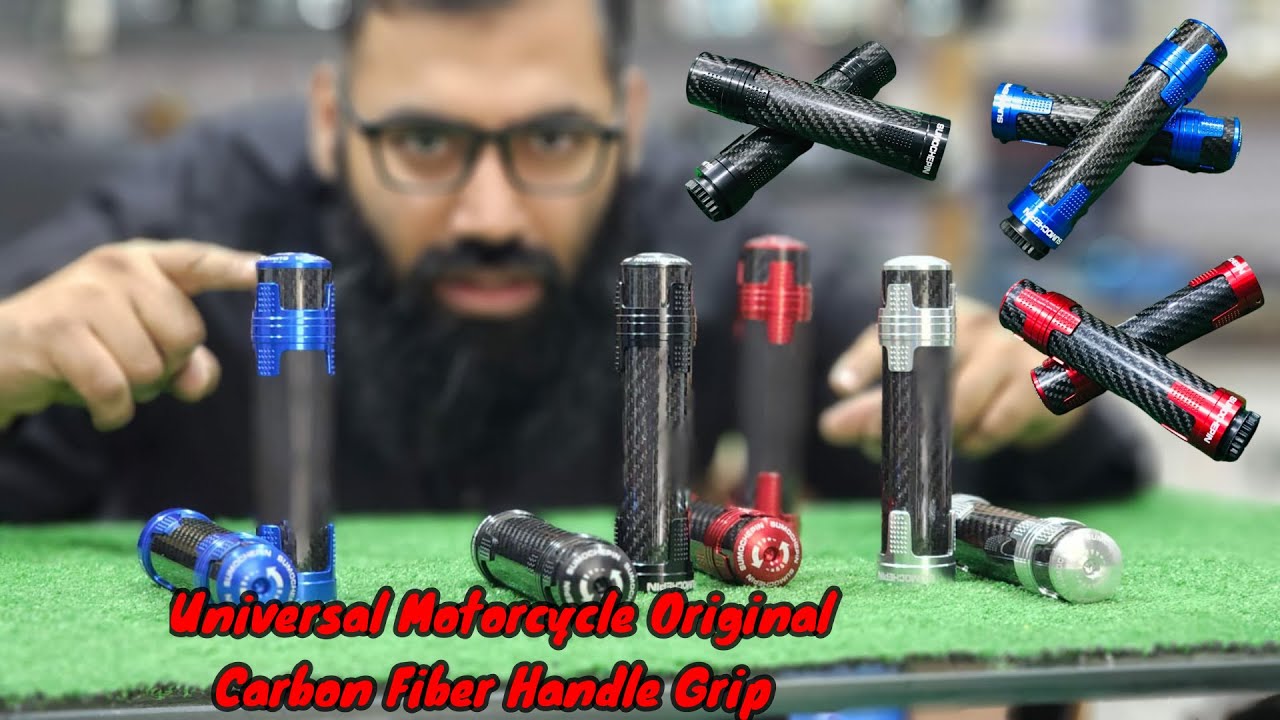 Universal Motorcycle Original Carbon Fiber Handle Grip For All Bikes ...