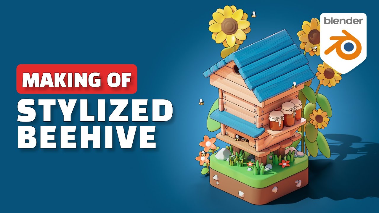 Creating a Stylized Beehive in Blender - Timelapse - YouTube