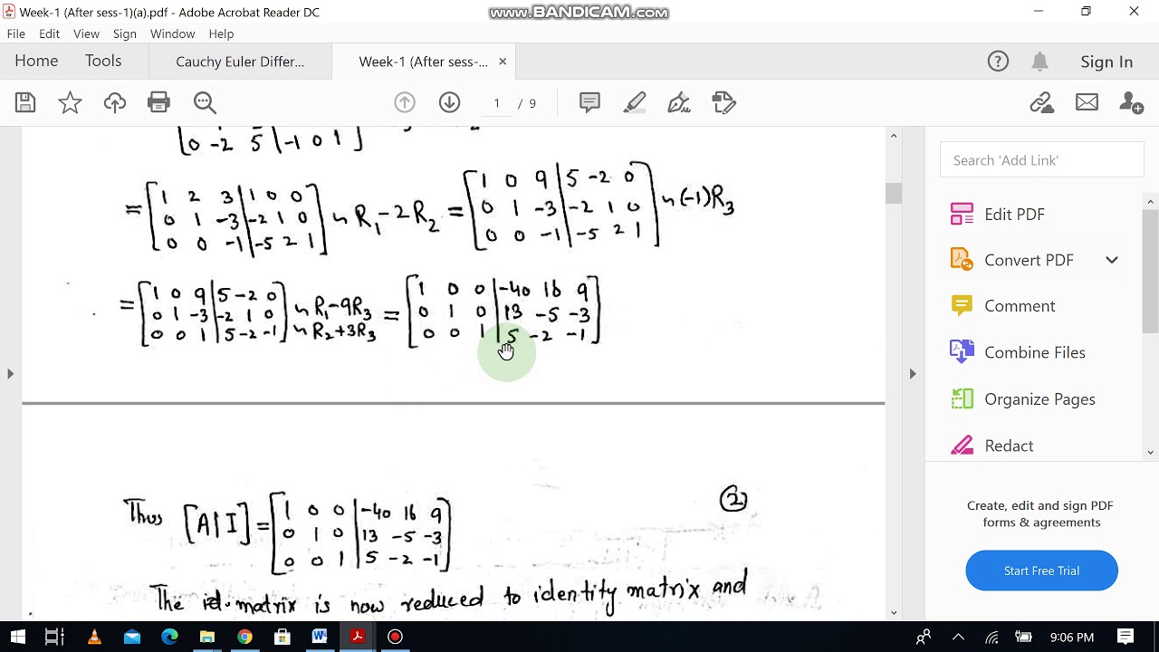 To find inverse using row operation - YouTube