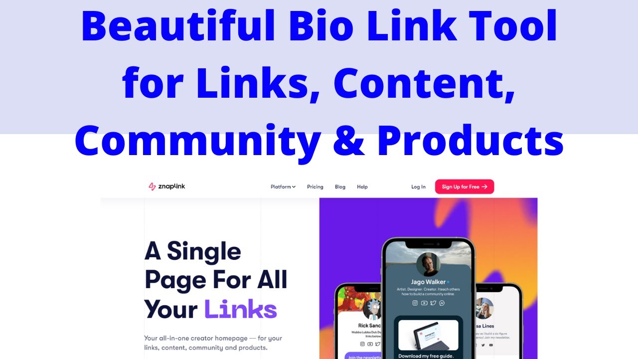 Znaplink Tutorial In Hindi // Beautiful Bio Link Tool // Free Link In ...