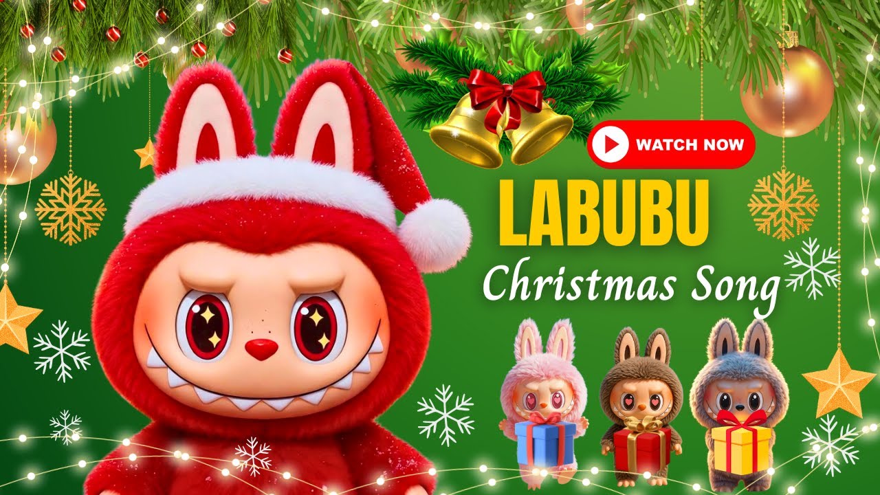 LABUBU Christmas Song 🎄 | Cute Christmas Music Video for Kids | Magical ...